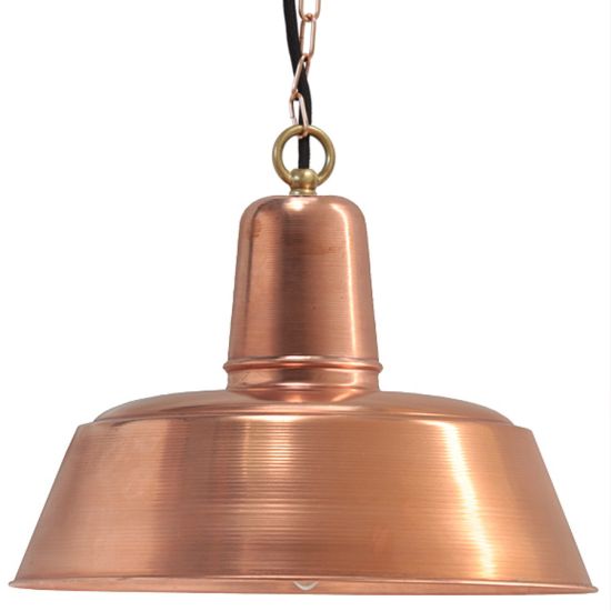 Industrial Style Copper Hanging Light Berlin with Glass, Handcrafted in ...