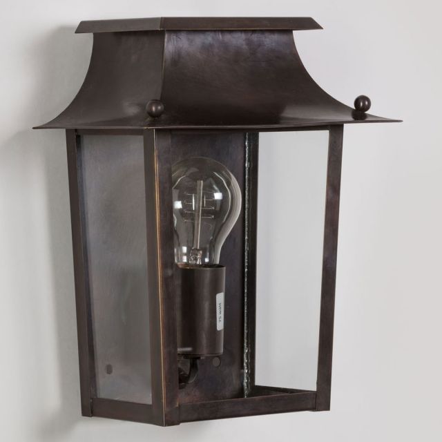 French Flush Mount Outdoor Wall Lantern in Brass or Zinc Alma Passy ...