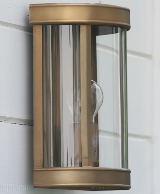 Small French Flush Mount Outdoor Wall Light in Brass or Zinc Monceau ...